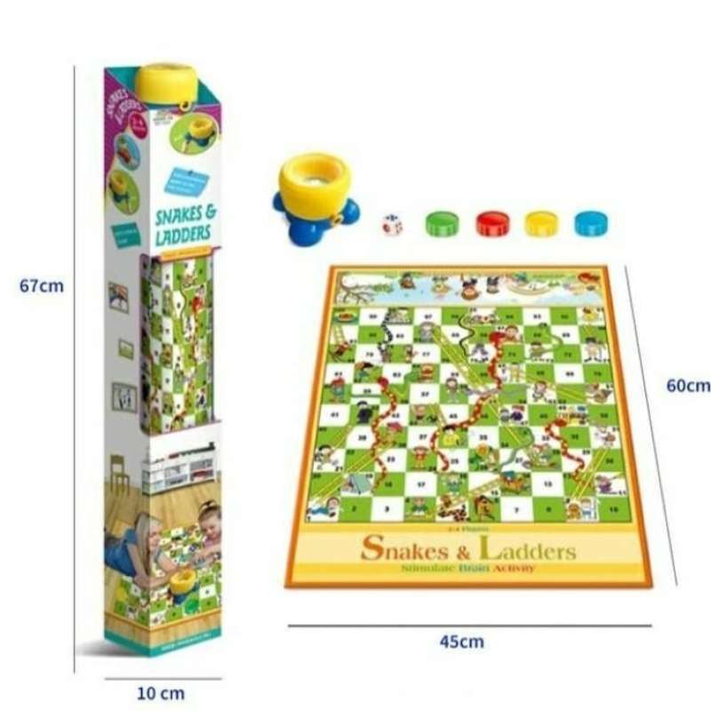 Promo Mainan Anak Keluarga Snakes and Ladders Ladder Ular Tangga Karpet ...