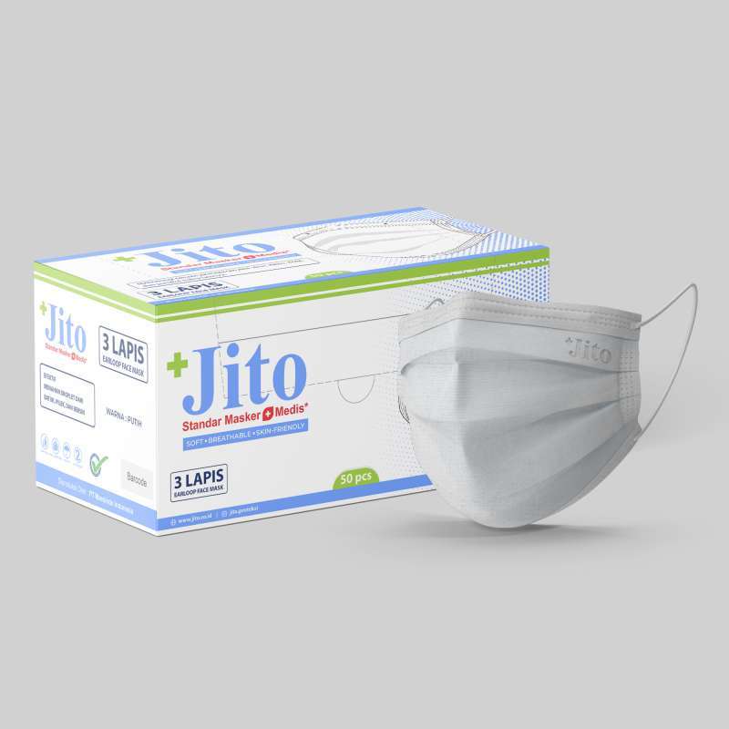 Jual Masker JITO Medis 3 Ply Earloop Putih - Kemasan Box isi 50 pcs di ...