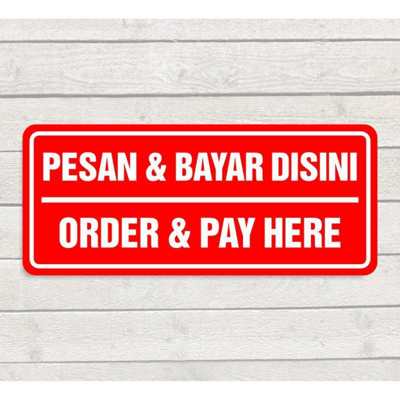 Promo Sticker Order & Pay Here Vinyl Stiker Pesan dan bayar disini 10 x ...
