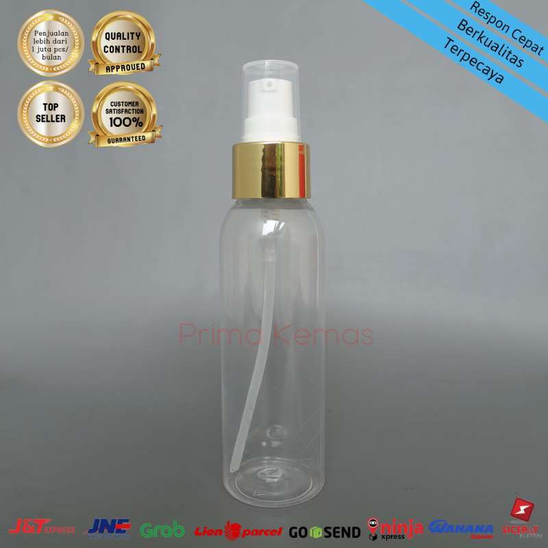Promo Botol Pump Treatment 100 ml - botol skincare Prima Kemas - Pet 100 ml Natural Pump TU ...