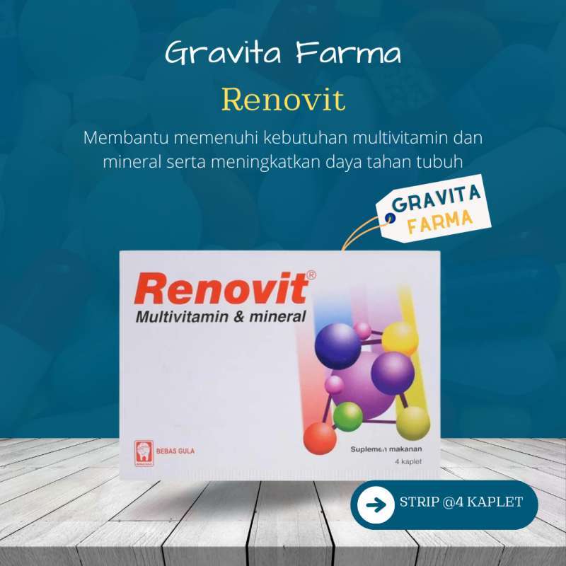 Jual Renovit Multivitamin [Strip isi 4 tab] di Seller Apotek Gravita ...