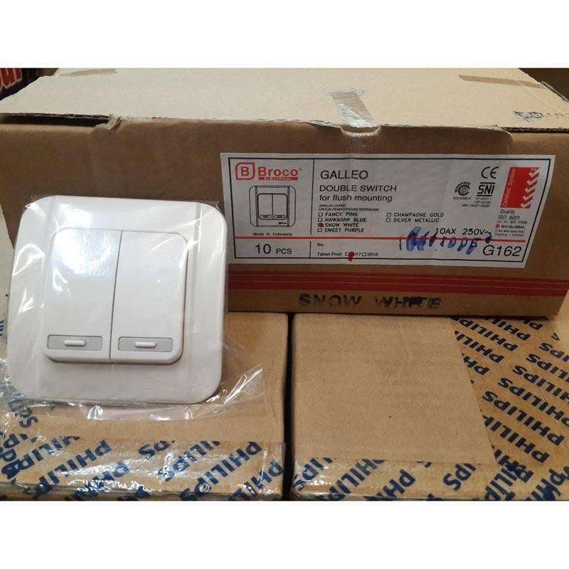 Jual Broco Saklar Seri 2g Galleo G162-55s White Double 2 Gang 1 Way Di ...