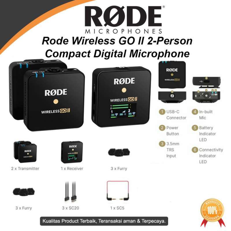 Jual Rode Wireless Go Ii Single Compact Digital Wireless Microphone Resmi Di Seller Dg Pro ...