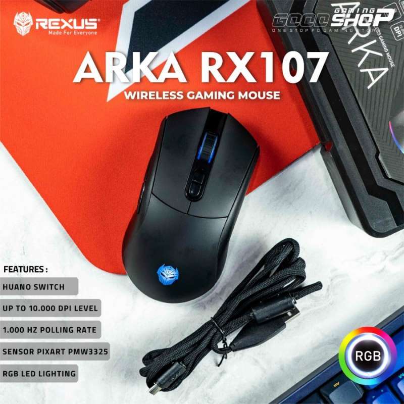 Jual Rexus Mouse Wireless Gaming Arka RX107 / Arka RX-107 Dual ...