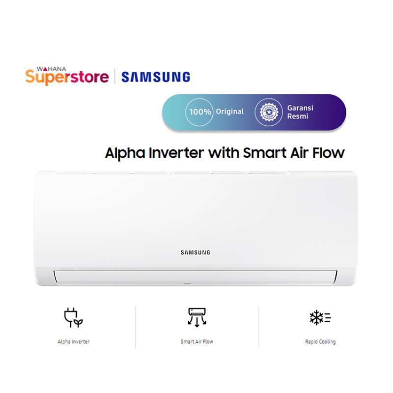 Promo Samsung AC Split Dinding Inverter Alpha Smart Airflow 1 1/2 PK ( 1.5 PK ) R32 ...