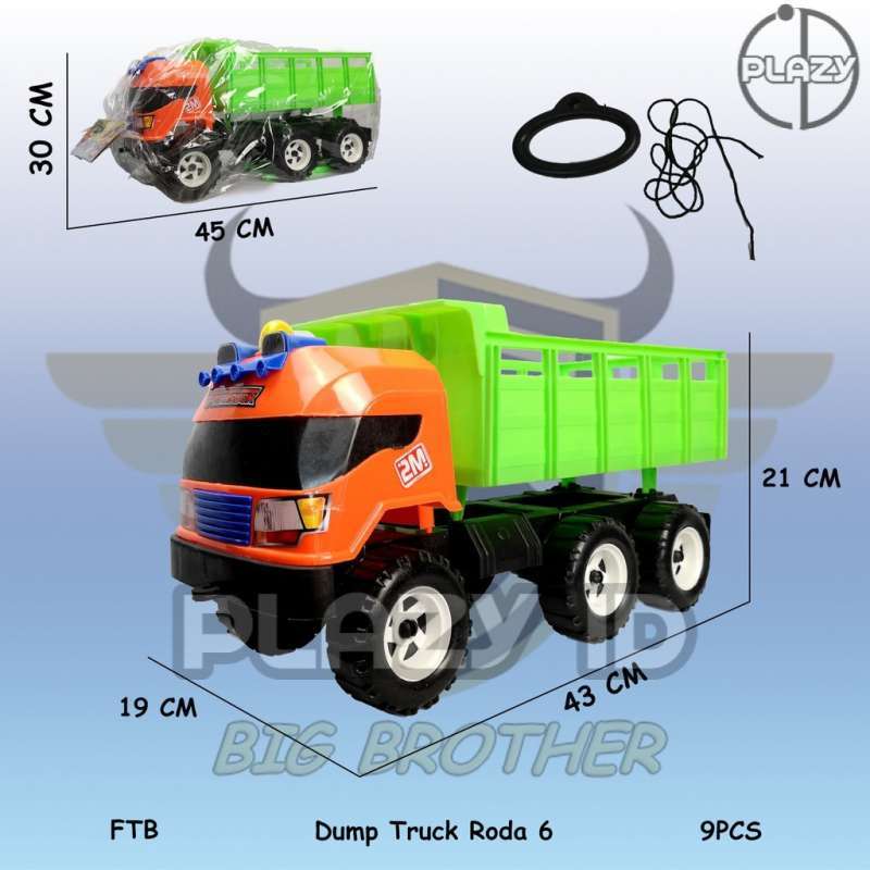 Promo Mainan Fuso Molen Semen Dump Truk Roda 6 Truck Pasir Mainan Anak ...