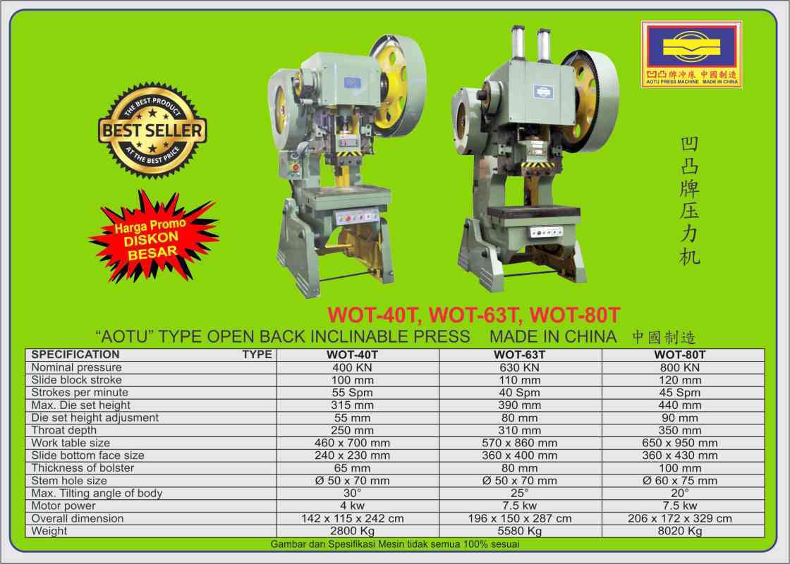 Jual Mesin Pon 40 Ton Auto Power Bench Press Stamping Machine AKS ...