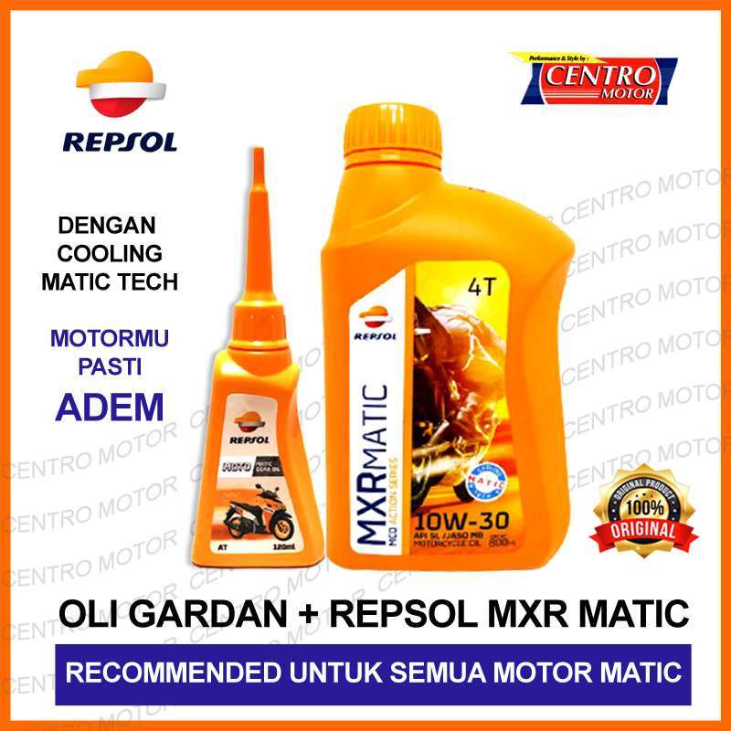 Jual OLI REPSOL MXR MATIC 10W30 + OLI GARDAN REPSOL. COCOK UNTUK SEMUA ...