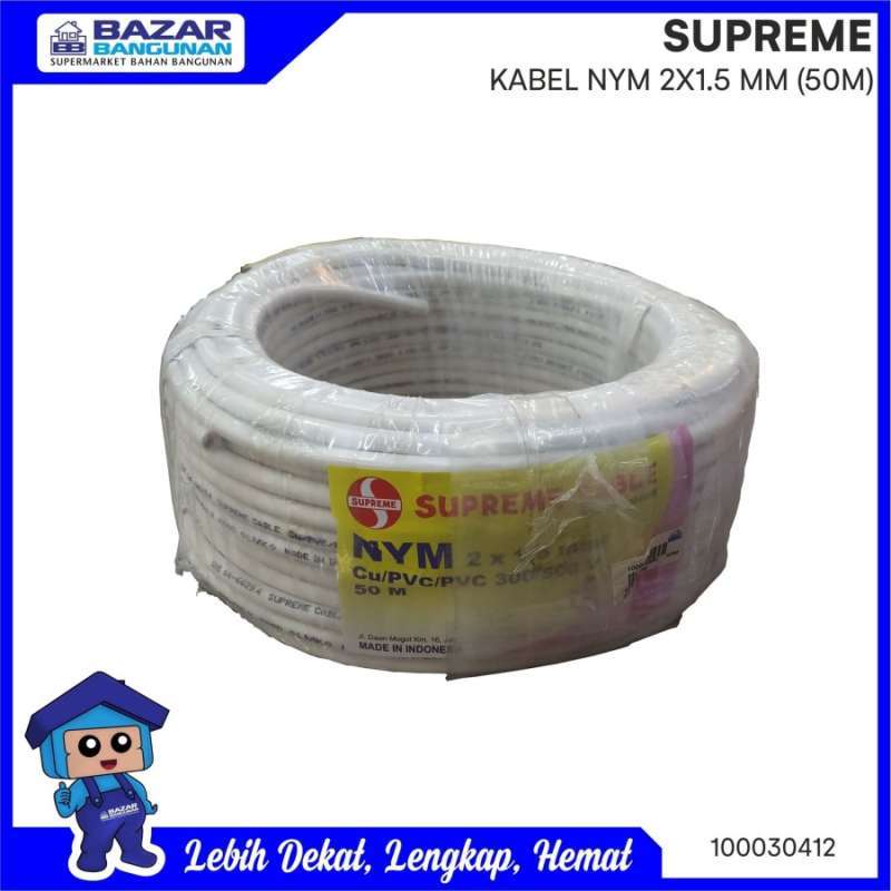 Jual KABEL LISTRIK SUPREME NYM 2x1.5 MM - 50 METER - 50 M - 50M di Seller Bazar Bangunan ...