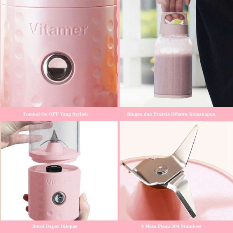 Jual ORIGINAL Vitamer Rechargeable Portable Juicer/Blender 500ml di ...