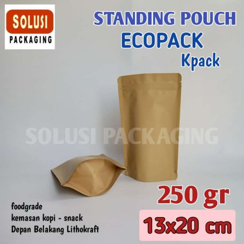 Jual Dijual Standing Pouch ECOPACK 250gr KPACK Kemasan Kopi Kertas ...