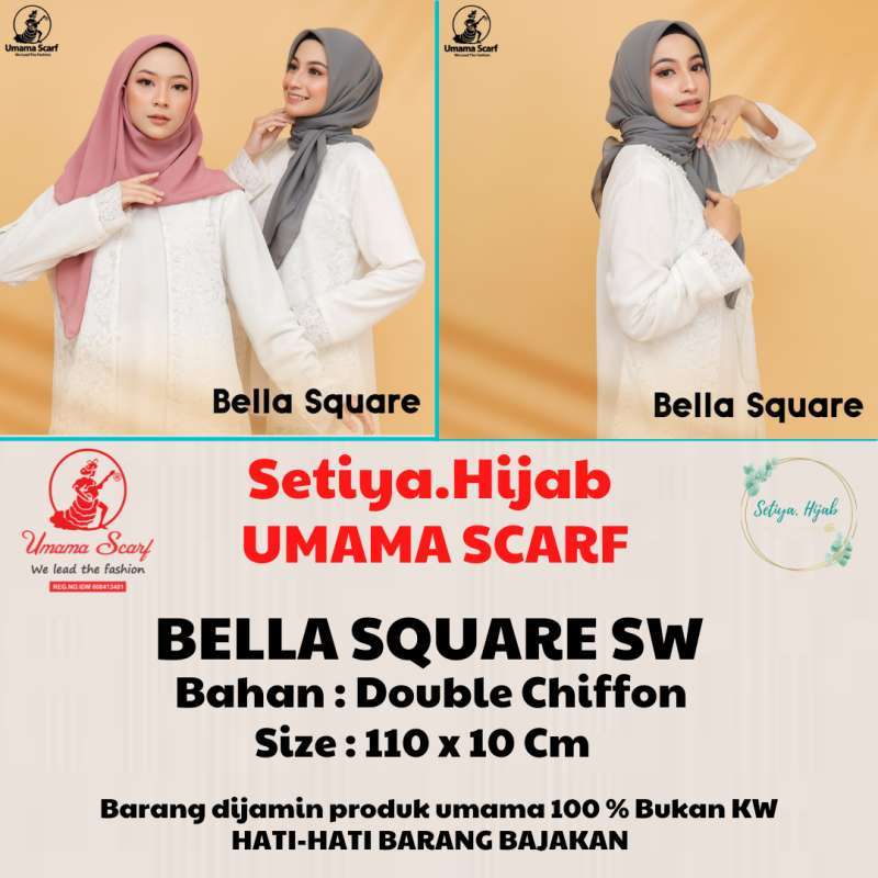 Jual [Setiya.Hijab] Bella Square Hijab Segi Empat Jahit Tepi 110 Cm ...