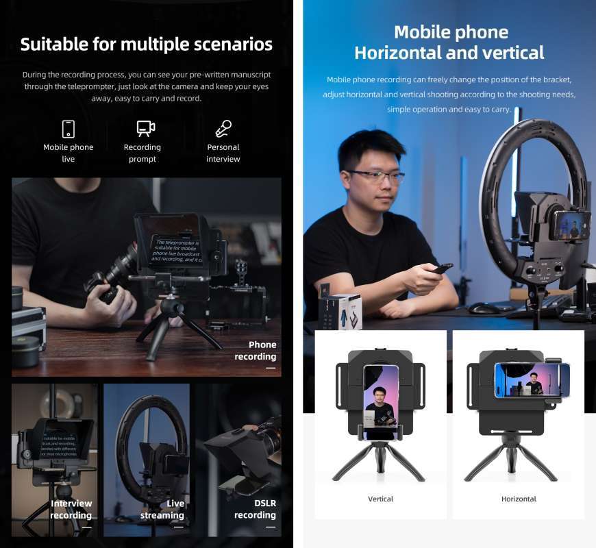 Jual Teleprompter Portable Camera Dslr Mirrorless Smartphone Remote ...