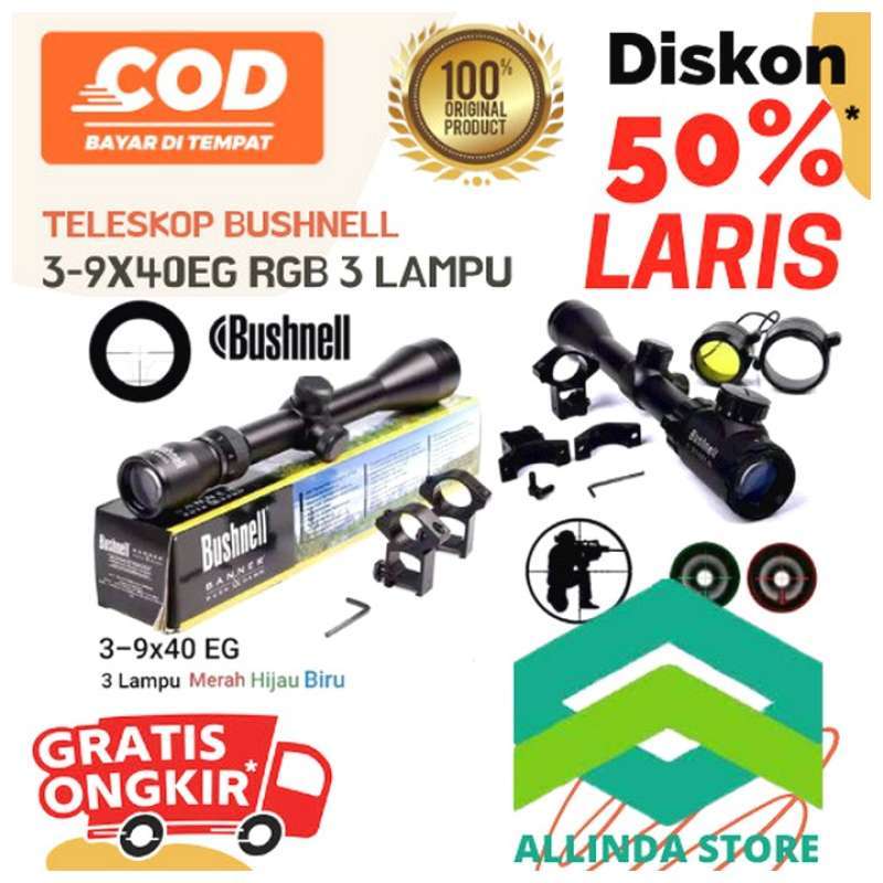 Jual Jual Promo Cod Teleskop Bushnell 3-9X40 Eg Rgb 3 Lampu Red Blue ...
