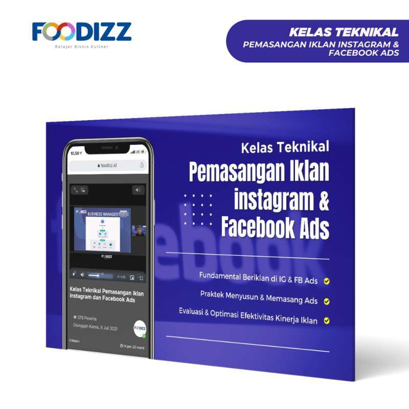 Jual E-Course Kelas Teknikal Pemasangan Iklan instagram dan Facebook Ads di Seller Foodizz ...