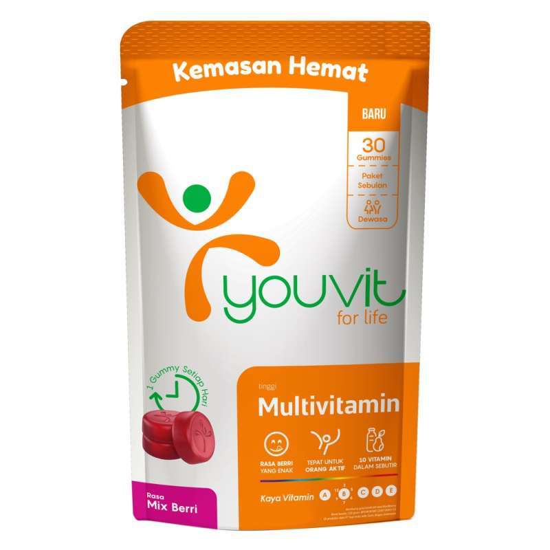 Jual YOUVIT Multivitamin Gummy Dewasa Isi 30 Kemasan Pouch di Seller ...