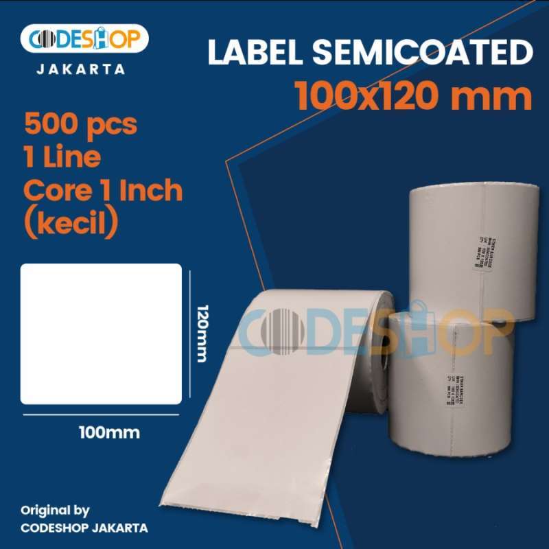 Jual LABEL PRINTER BARCODE 100x120mm Semicoated isi 500 pcs di Seller ...