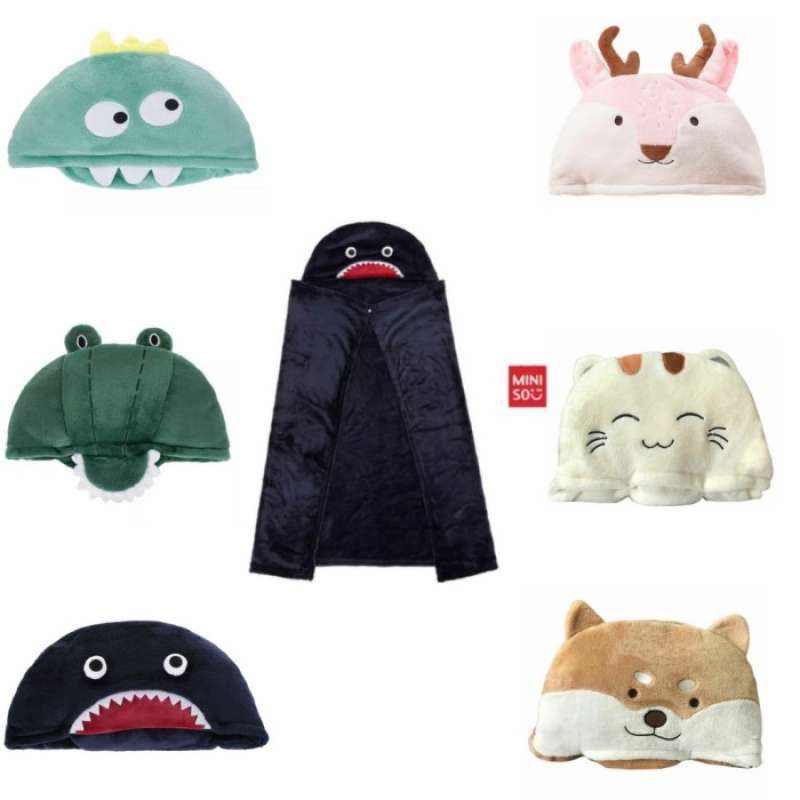 Promo Miniso Selimut Hoodie Binatang Lucu Hooded Leisure Blanket ...