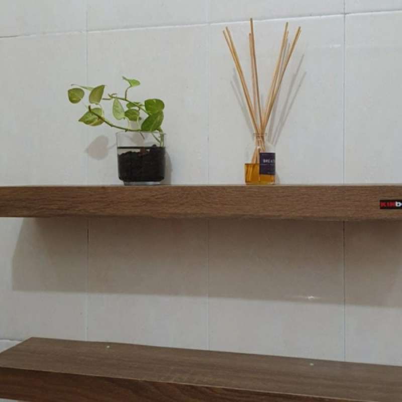 Promo lebar 20 cm panjang 100 cm rak ambalan dinding shelf floating ...
