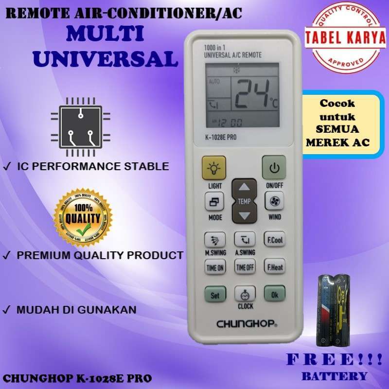 Promo REMOTE REMOT AC / KIPAS ANGIN UNIVERSAL CHUNGHOP K-1028E PRO ...