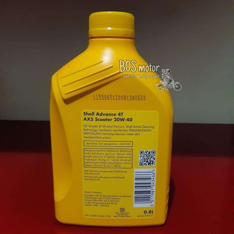 Jual Shell Oli Shell Matic Ax5 20w-40 0,8l Oli Motor Matic Honda Yamaha ...