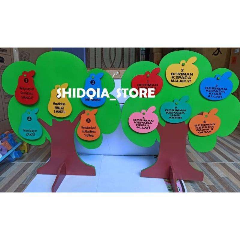 Promo Mainan Kayu Edukasi Pohon Rukun Islam dan Iman ALAT PERAGA (APE ...