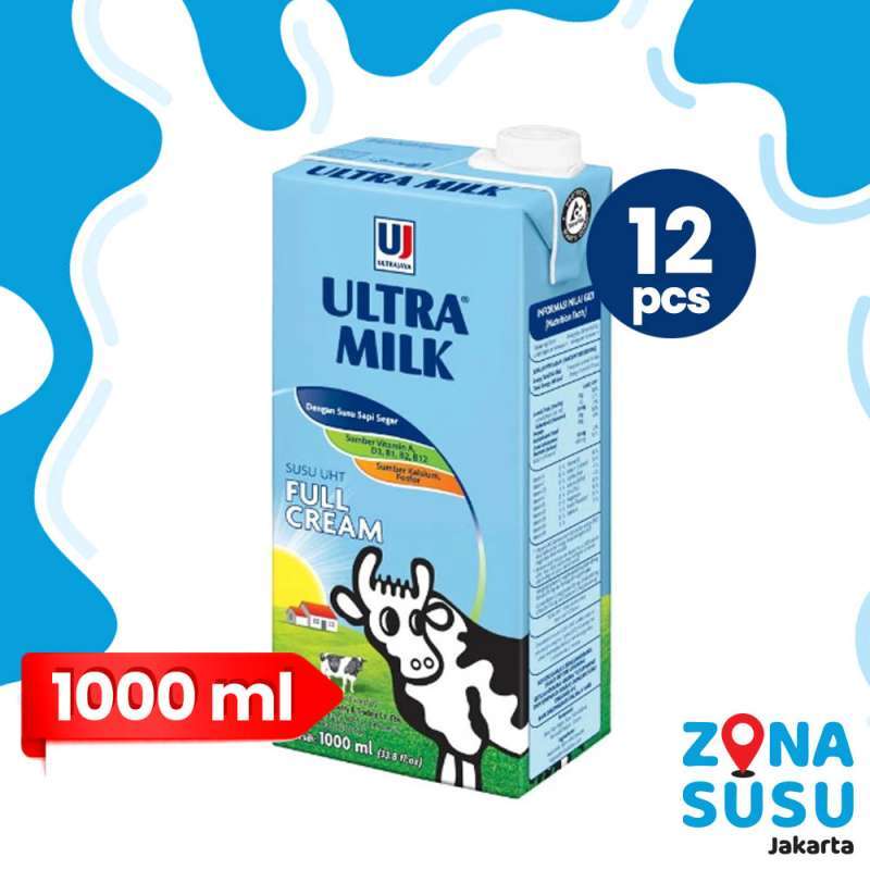 Jual Ultra Jaya Susu Ultra Milk Susu Uht 1000 Ml X 12 Pcs - Full Cream ...