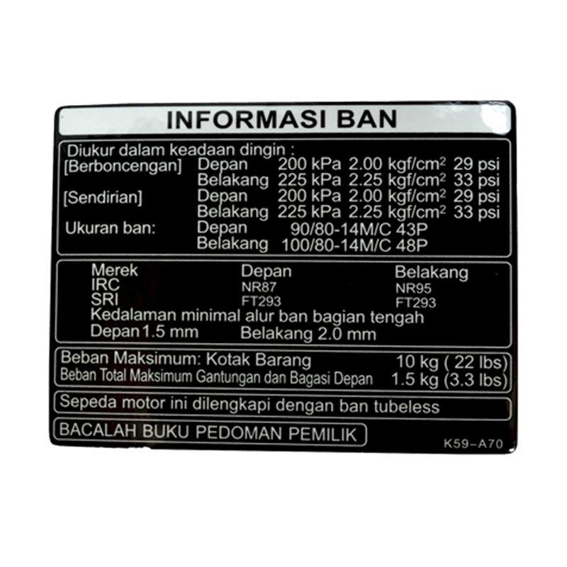 Jual Honda Genuine Accessories Label Tire Sticker Motor for Honda New ...
