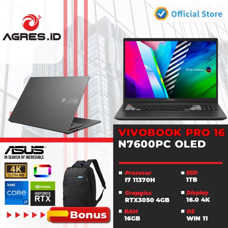 Jual Asus Vivobook Pro 16 N7600pc Oled - I7 11370h 16gb 1tbssd Rtx3050 ...