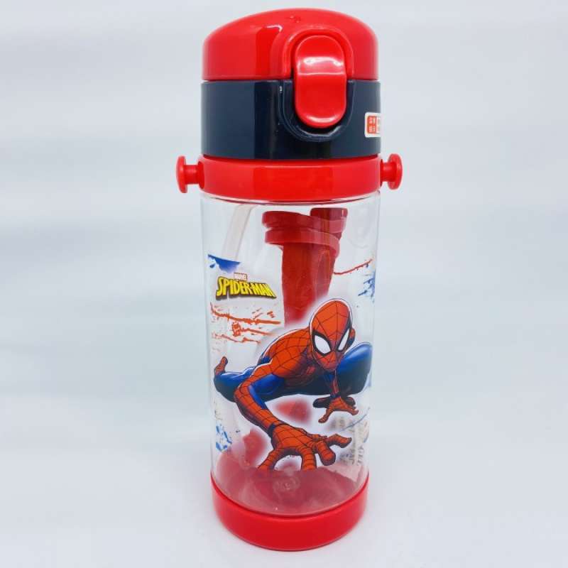 Jual ORIGINAL Botol minum anak sedotan 500ml tali panjang spiderman di ...