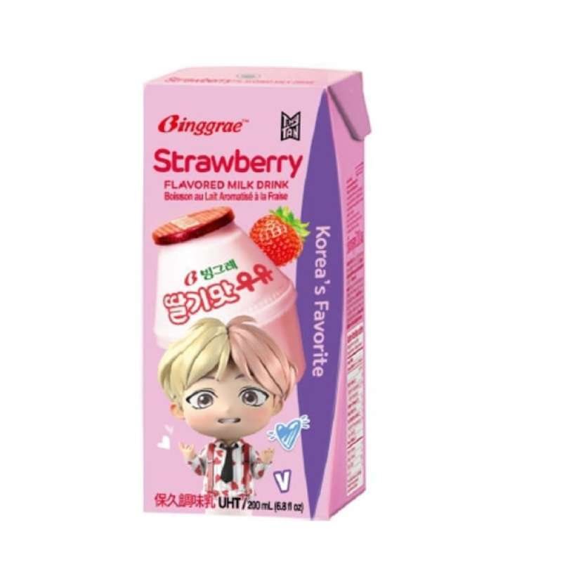 Jual BINGGRAE STRAWBERRY FLAVORED MILK 200ML di Seller Farmers Market ...
