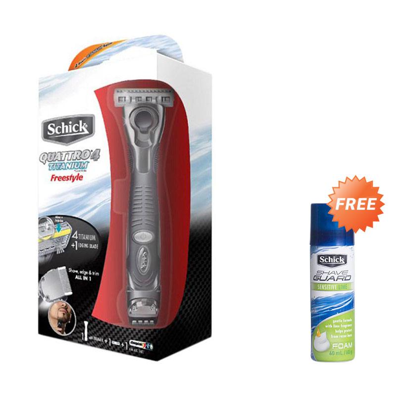 Jual Schick Quattro 4 Titanium Freestyle Pisau Cukur + Free Shave Guard ...