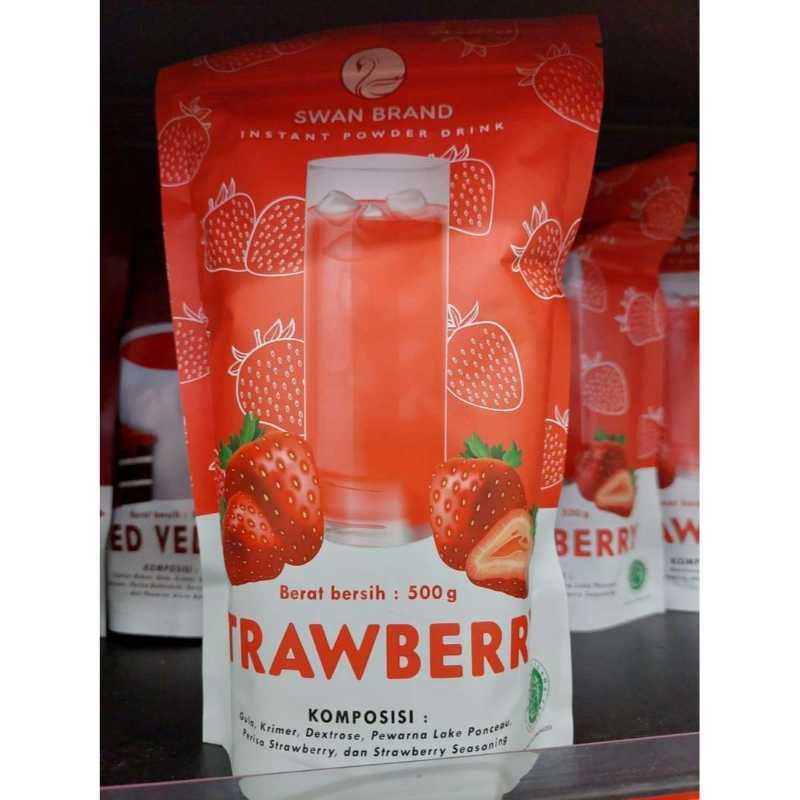 Promo 500 Gram 1/2 Kg Swan Brand Rasa Strawberry Fruit Buah Stroberi ...