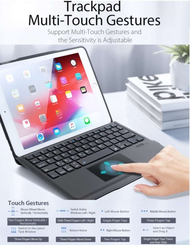 Jual FLIP CASE BOOK COVER KEYBOARD BLUETOOTH IPAD PRO 11 AIR 4 10.9 ...