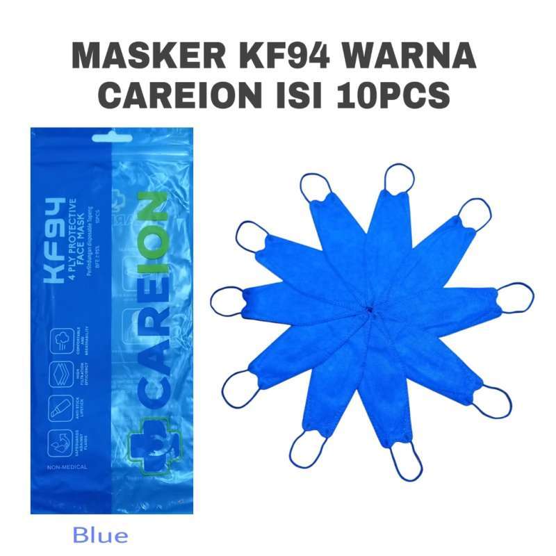 Jual [DSID] CareIon Masker Korea 4 PLY Earloop KF94 isi 10 Pcs - BLUE ...