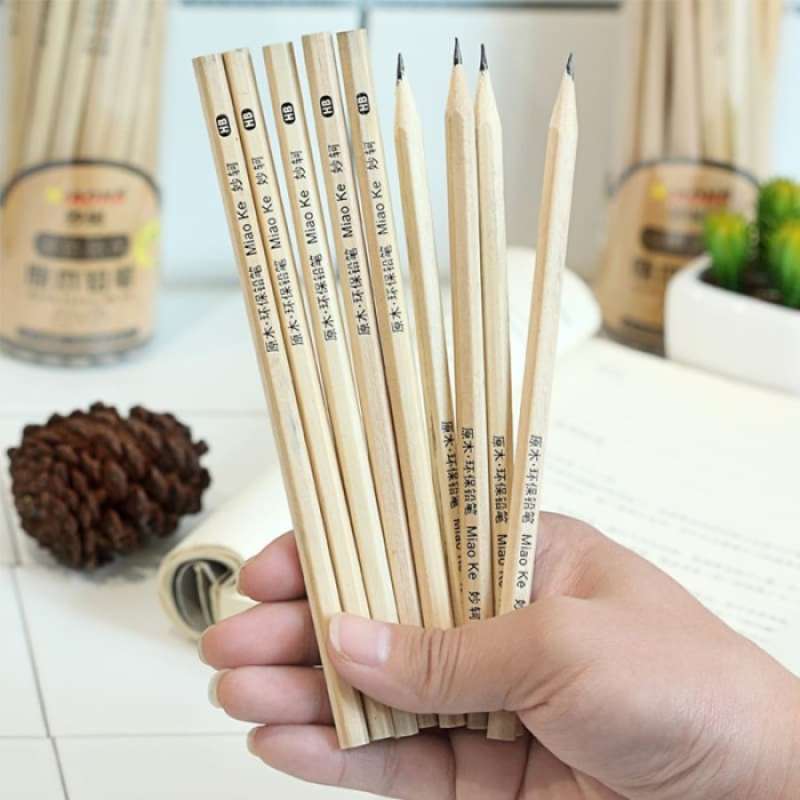 Jual PENSIL UNIK / PENCIL HB EDISI KAYU POLOS BOX 30 PCS di Seller ...