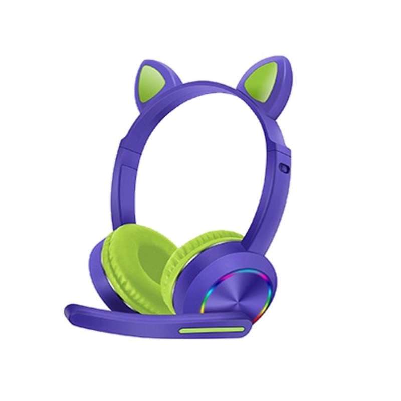 Jual Headset Gaming Led Telinga Kucing Model Akz-020 With Mic - Biru Di ...