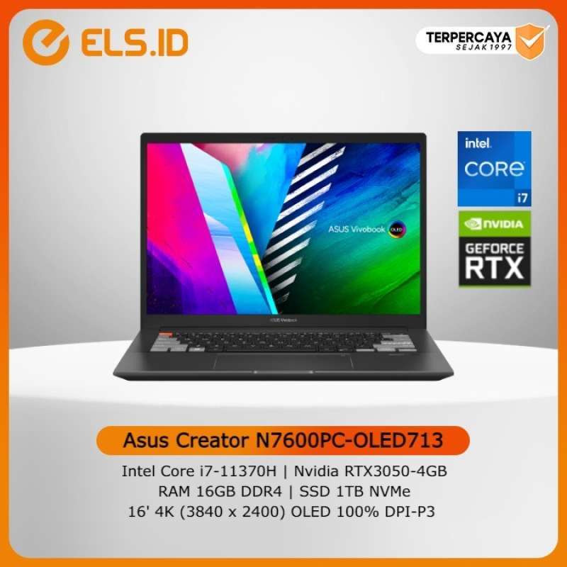 Jual Asus Creator N7600pc-oled713 - Black [i7 11370h-16gb-ssd 1tb ...