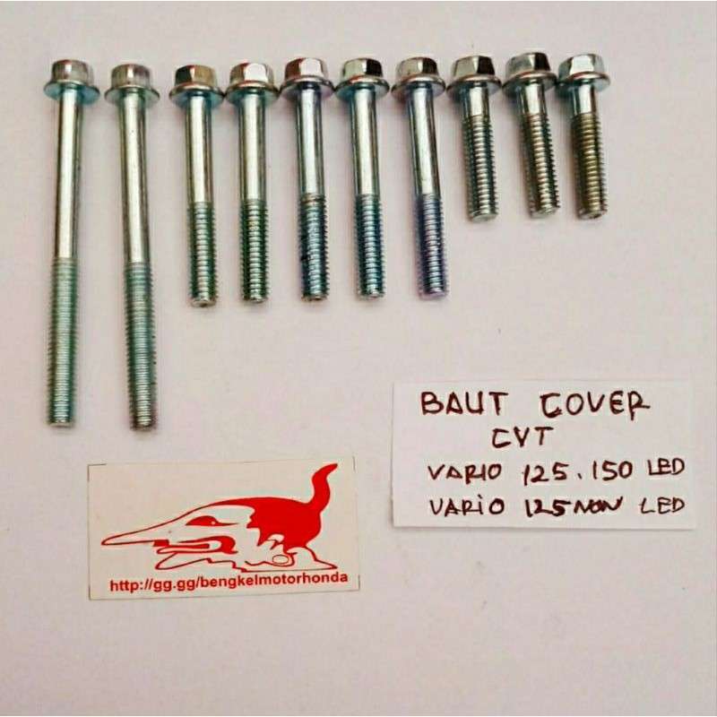 Jual Baut Tutup Cover Bak Cvt Vario 125 150 Fi 1 Set Kunci 8 Body Baut ...