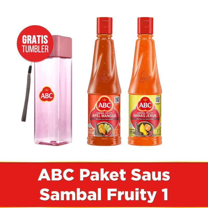 Jual ABC Saus Sambal Fruity Apel Mangga 275 ml & Nanas Jeruk 275 ml di ...