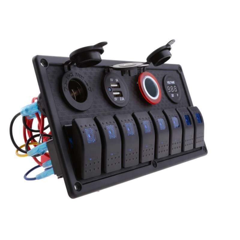 Jual Boat Marine Switch Panel 8 Gang Metal Board LED Rocker Blank ...