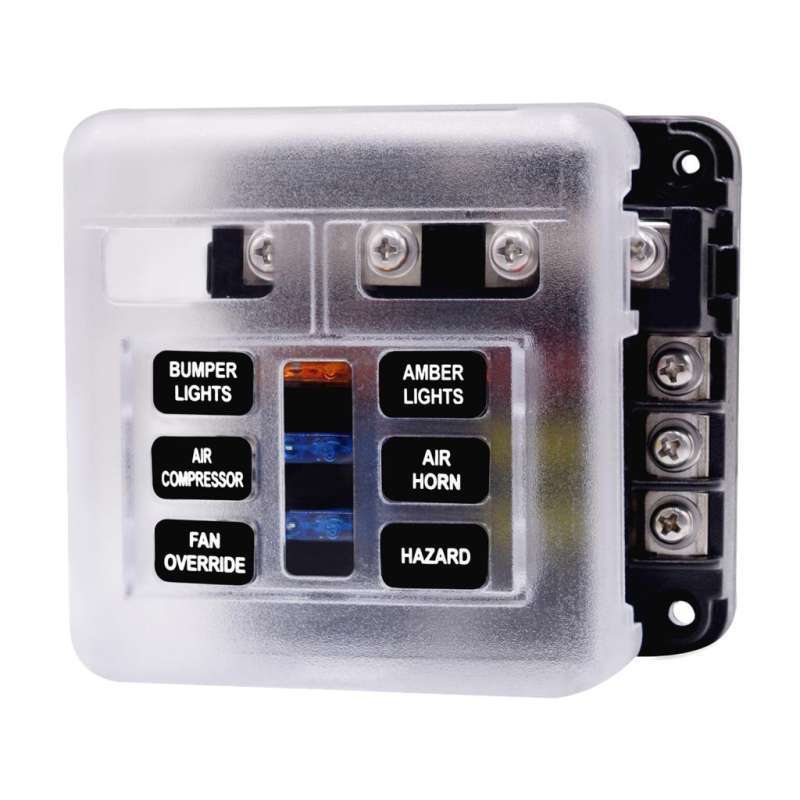 Promo 6 Way DC 32V Fuse Holder Box With Spade Terminals 5A 10A 15A 20A ...