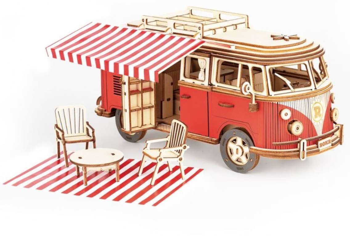 Promo Robotime Camper Van Wooden Model Kit 1/14 Scale MCB01 Diskon 11% ...