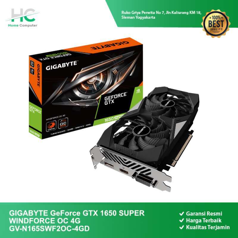 Jual VGA CARD GIGABYTE GEFORCE GTX 1650 SUPER 4GB DDR6 WINDFORCE OC GV-N165SWF2OC-4GD di Seller ...