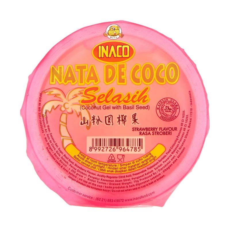 Jual INACO Nata De Coco Selasih Strawberry Cup [200 g] di Seller ...