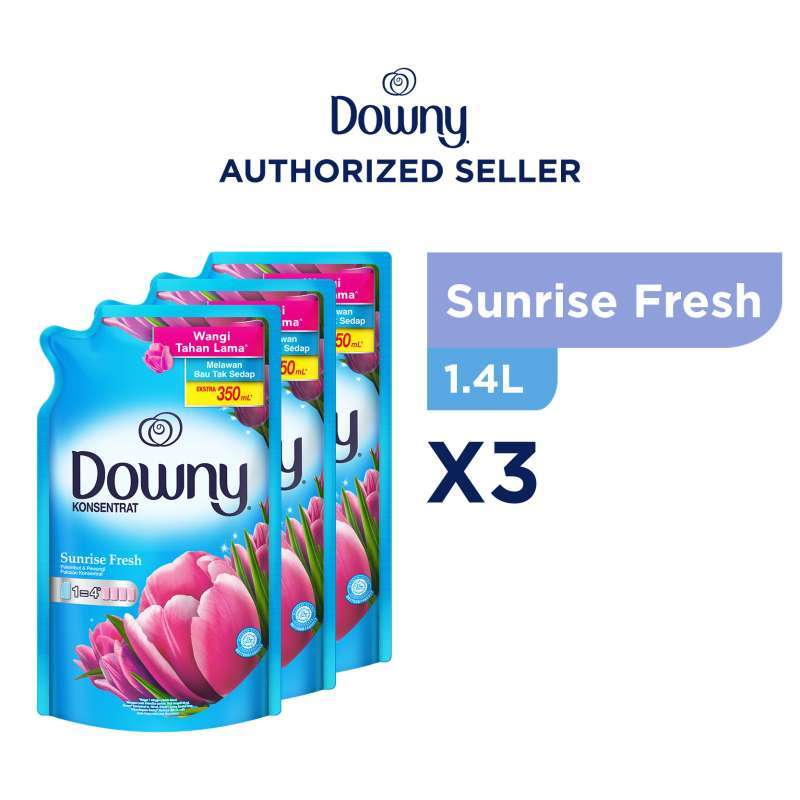 Promo Downy Sunrise Fresh Softener Pewangi Dan Pelembut Pakaian Konsentrat [1.4 L] Isi 3 Pcs ...
