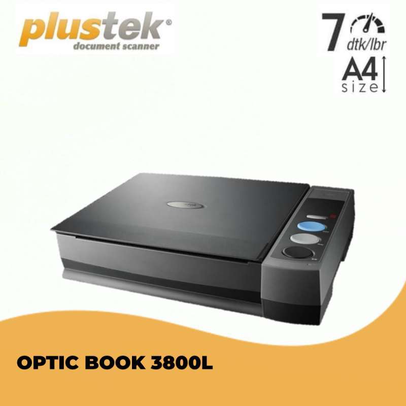 Jual Scanner Plustek Opticbook 3800l Flatbed - 7 Detik/lembar - (a4) Di ...