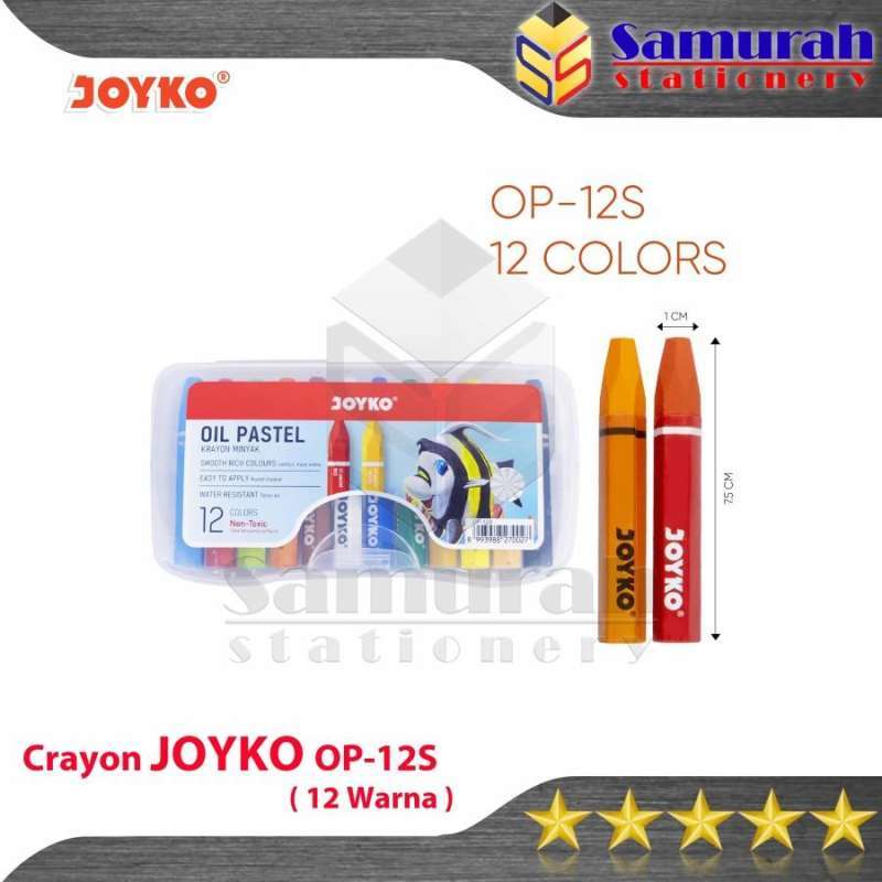 Jual Crayon Joyko Op-12s / Oil Pastel Op 12s / Krayon Minyak 12 Warna ...