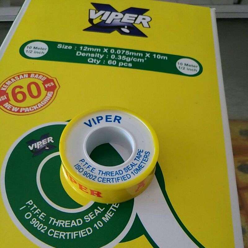 Jual Seal Tape Sealtape Viper Pipa Siltep Selotip Solatip Ptfe Kig 10 ...