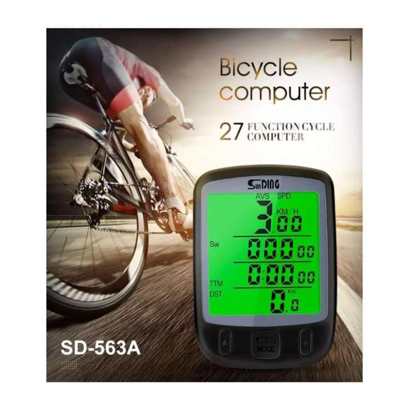 Jual Speedometer Sepeda SunDING Backlight LCD Waterproof SD-563A ORIGINAL di Seller DM Otomotif ...